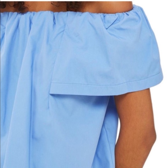Topshop | Tops | Nwt Topshop Blue Off Shoulder Cut Out Crop Blouse ...